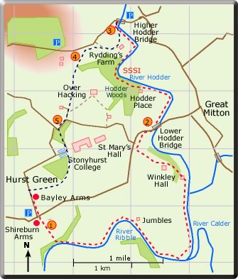 Hodder Walks Stage 1: Hurst Green - Higher Hodder Bridge